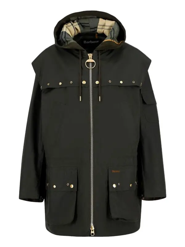 Barbour Long-sleeved Zip-up Jacket With Patch Pockets - Olive/ancient