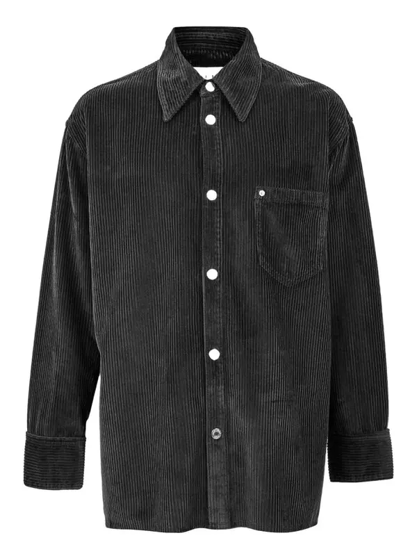 AMI Paris Loose Overshirt In Thick Corduroy - Black