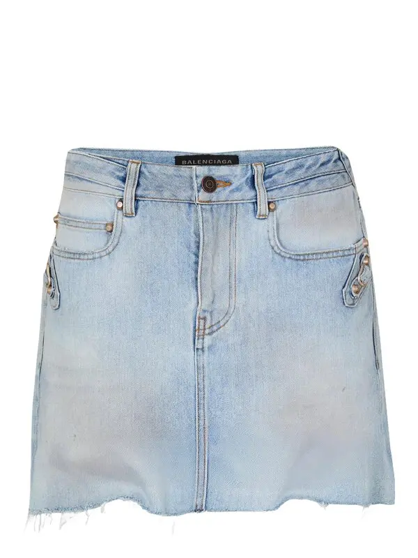 Balenciaga Denim Mini Skirt - Blue