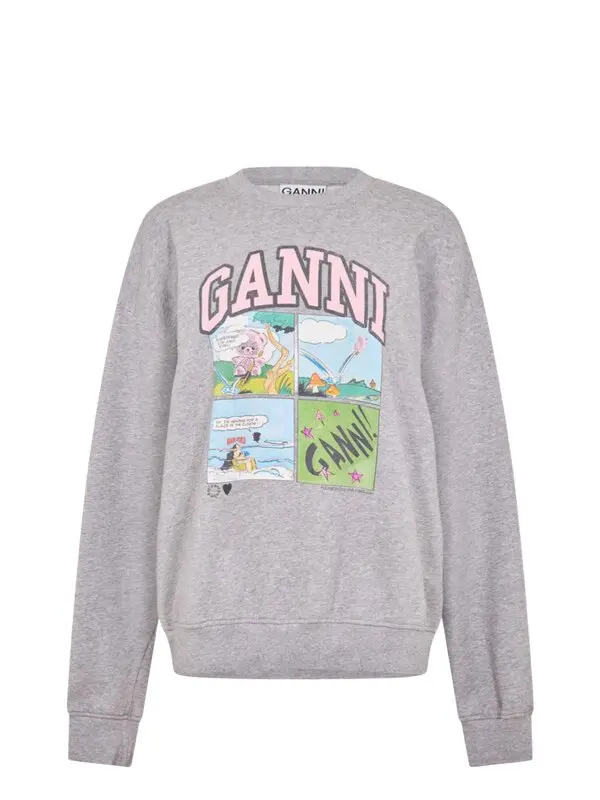 GANNI Crewneck Sweatshirt - Gray
