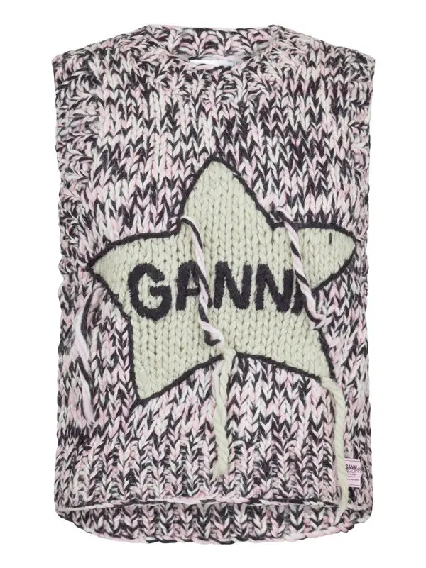 GANNI Handknt Vest - Gray