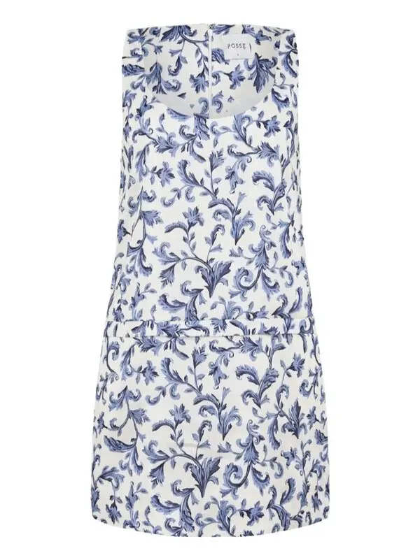 Posse Printed Sleeveless Mini Dress - White