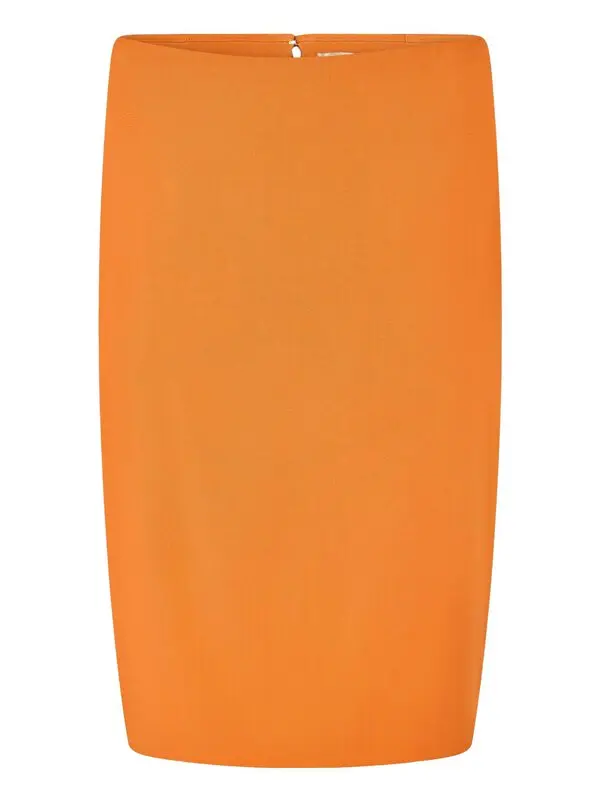 Saint Laurent Satin Finish Pencil Skirt - Orange