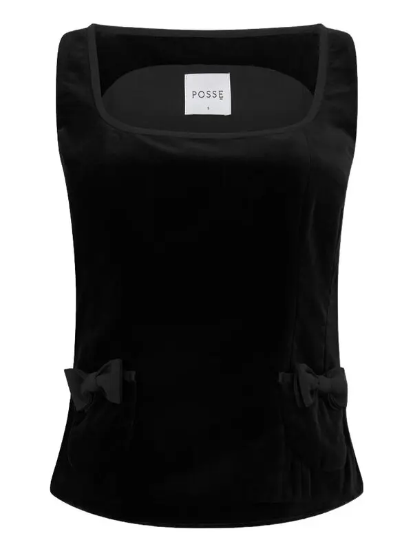 Posse Square Neck Vest - Black