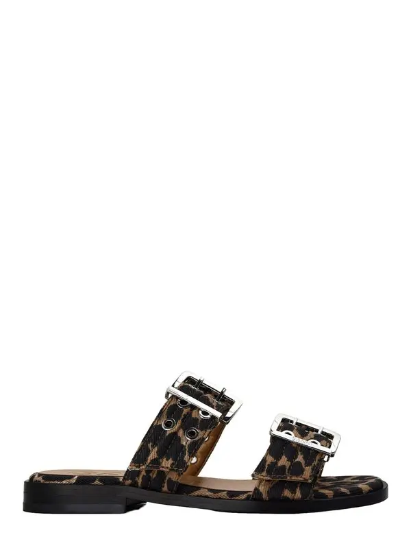 GANNI Buckle Slippers - Black