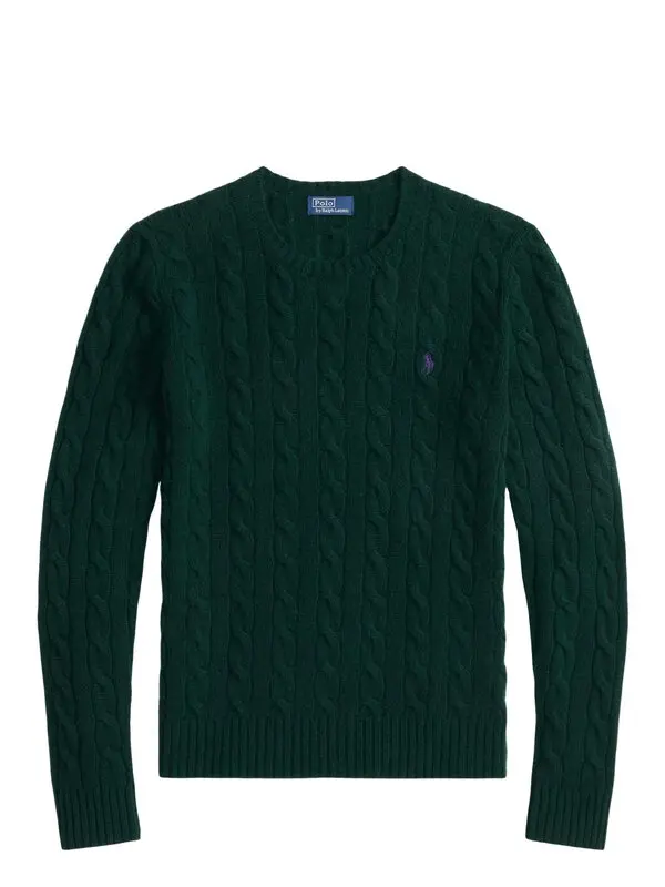 Polo Ralph Lauren Cable Knit V-neck Jumper - Black