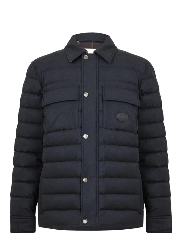 Burberry Quilted Shirt-style Down Jacket - Black