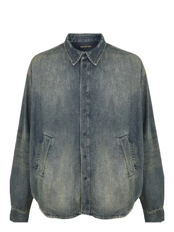 Balenciaga Stylish And Minimalist Denim Jacket - Gray