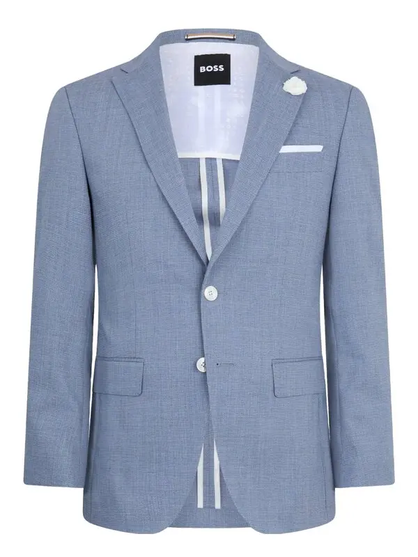 Hugo Boss Textured Two-button Blazer - Blue