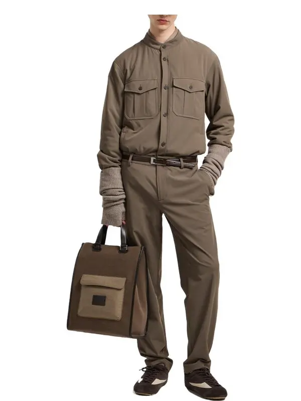 Emporio Armani Stand-collar Padded Overshirt - Brown