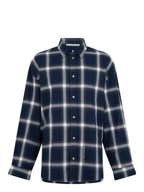 Acne Studios Plaid Shirt Jacket - Black