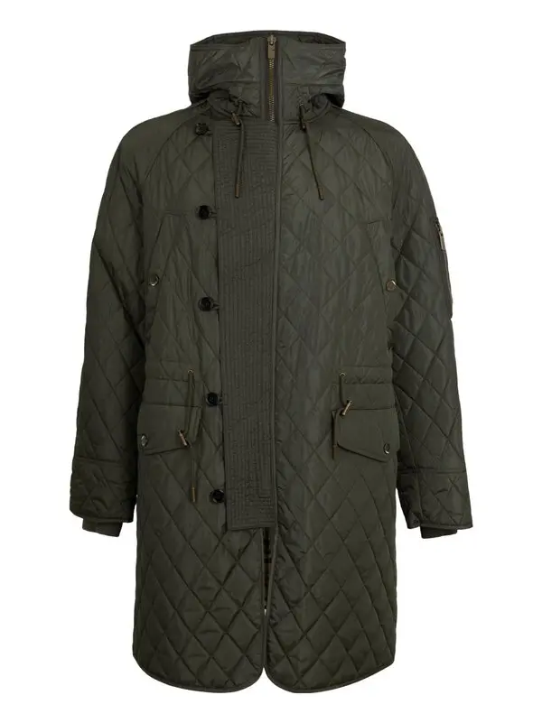 Burberry Quilted Parka Coat - Black