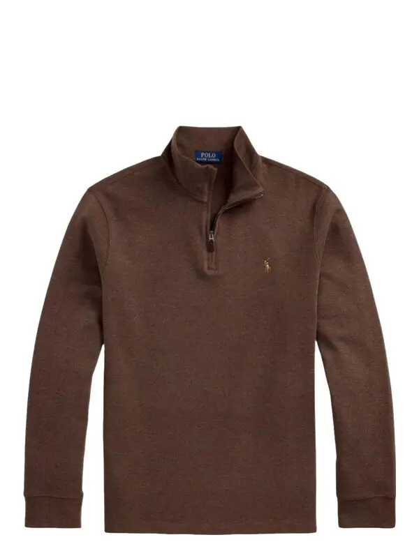 Polo Ralph Lauren Estate Fleece Quarter Zip Sweater - Brown
