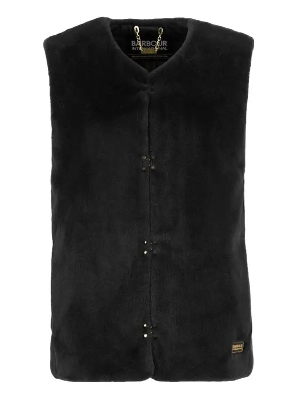 Barbour Sleeveless Faux Fur Vest - Black