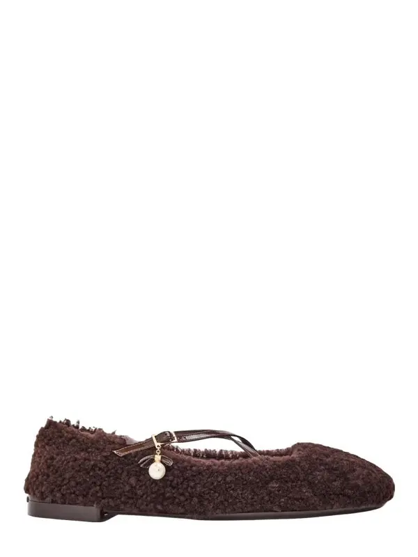 JIMMY CHOO Padded Ballet Flats With Buckle Detail - Black