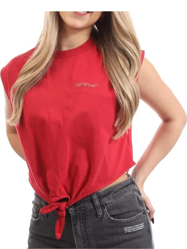 Off-White Arrow Crop Top - Red