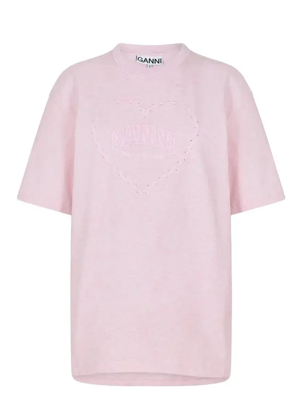 GANNI Logo Short-sleeved T-shirt - Pink