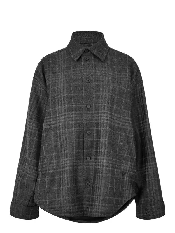 Balenciaga Oversized Plaid Shirt - Black