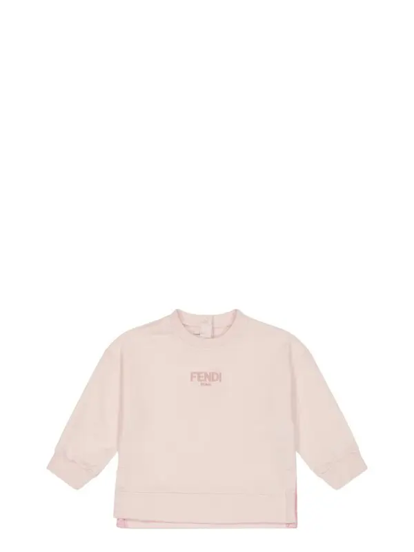 Fendi Logo Crewneck Sweatshirt - Nude