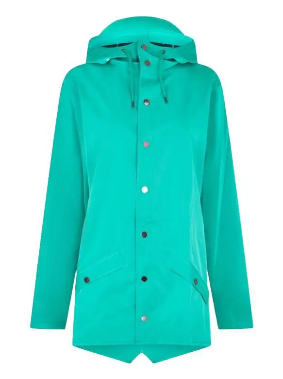Rains Long-sleeved Hooded Jacket With Drawstring And Back Vent - Element