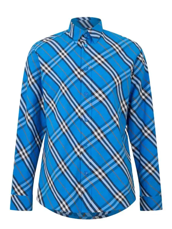 Burberry Patterned Long-sleeve Shirt - Blue
