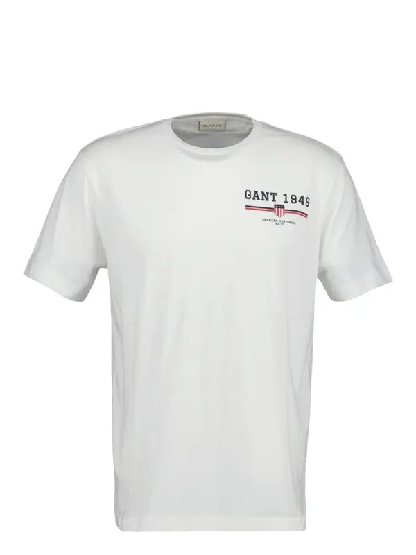 Gant Logo Short Sleeve T-shirt - White