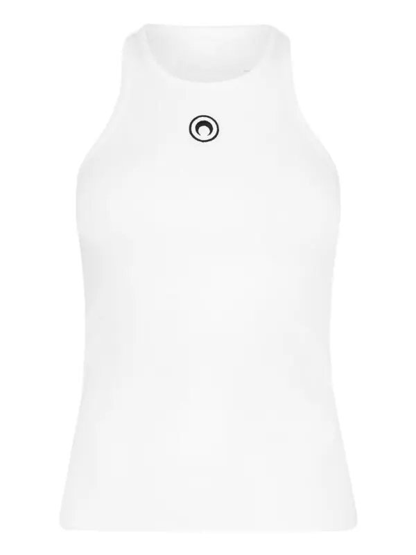 MARINE SERRE Ribbed Logo Vest - White