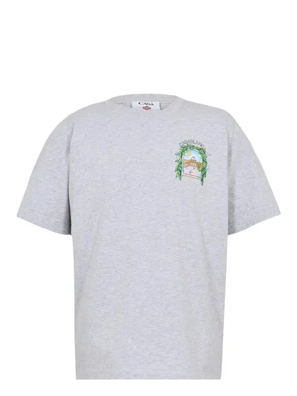 Casablanca Graphic Cotton L'arche Tennis Club T-shirt - Grey