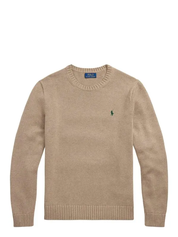Polo Ralph Lauren Crew Neck Knit Sweater With Embroidered Pony Logo - Nude