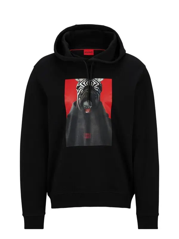 Hugo Boss Fleece Fabric Hoodie - Black