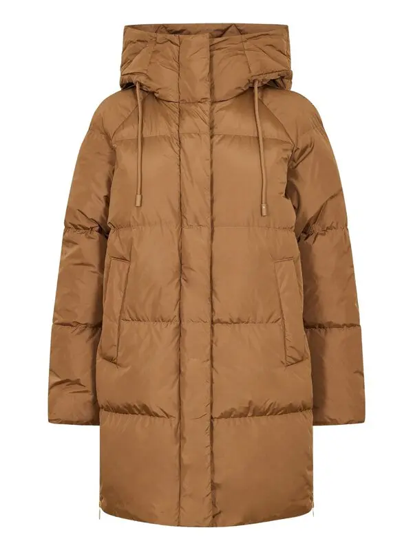 Max Mara Quilted Puffer Jacket With Hood - Brown