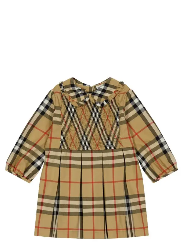 Burberry Plaid Collared Dress - Green