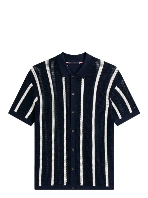 Tommy Hilfiger Vertical Stripe Short-sleeve Patterned Shirt - Black