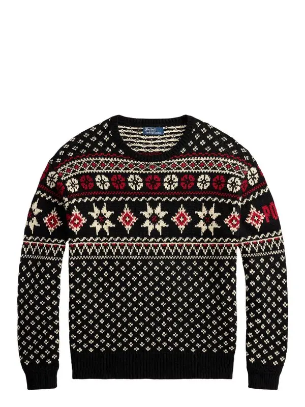 Polo Ralph Lauren Fair Isle Crew Neck Jumper - Black