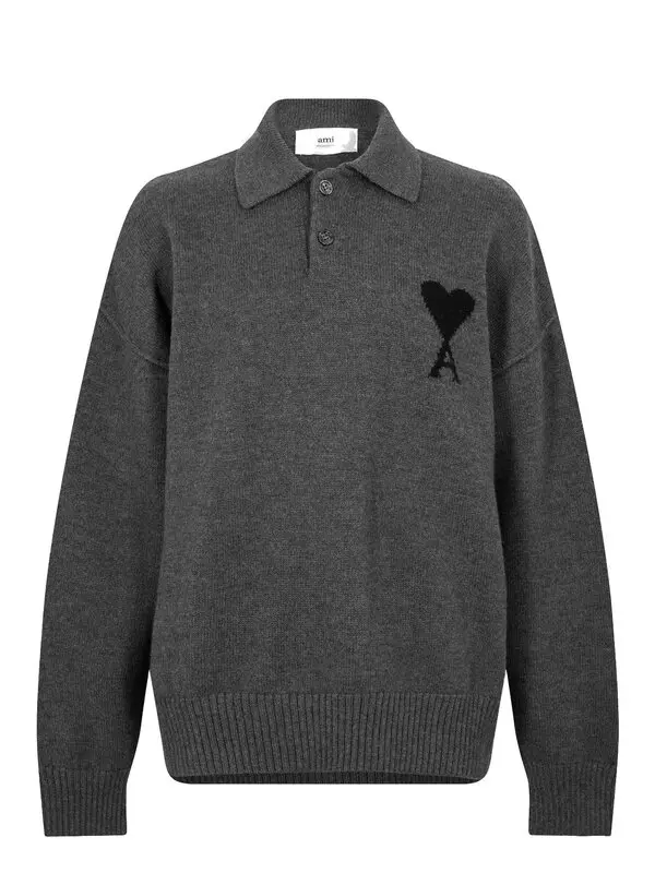 AMI Paris Long-sleeved Knitwear - Black