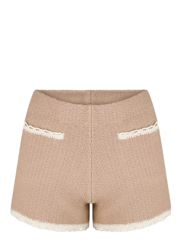 Posse Color-blocked Trim Shorts - Taupe