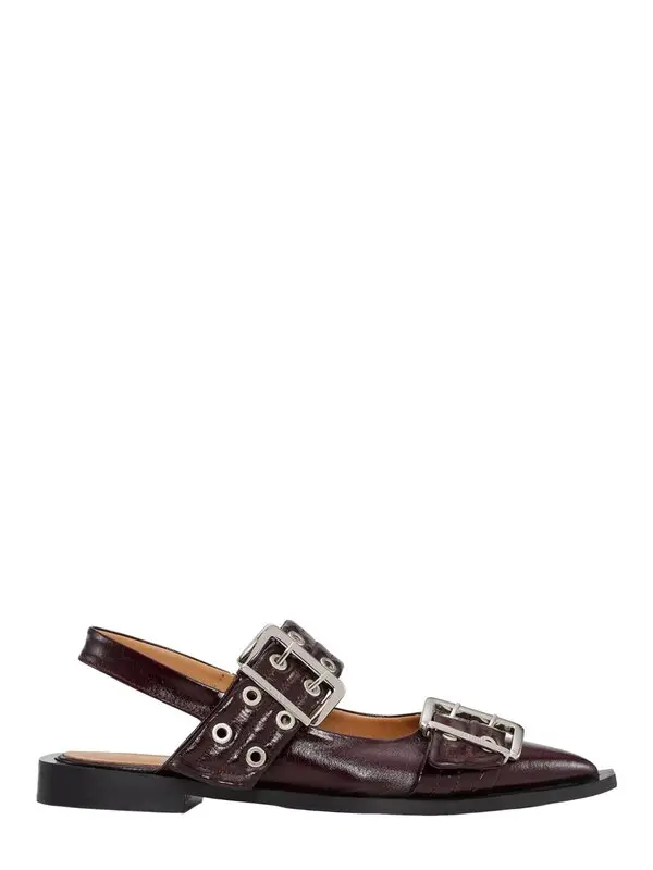 GANNI Buckled Ballet Pumps - Black