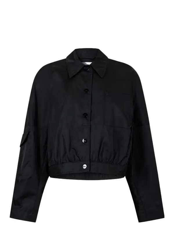 GANNI Collared Snap Closure Casual Jacket - Black