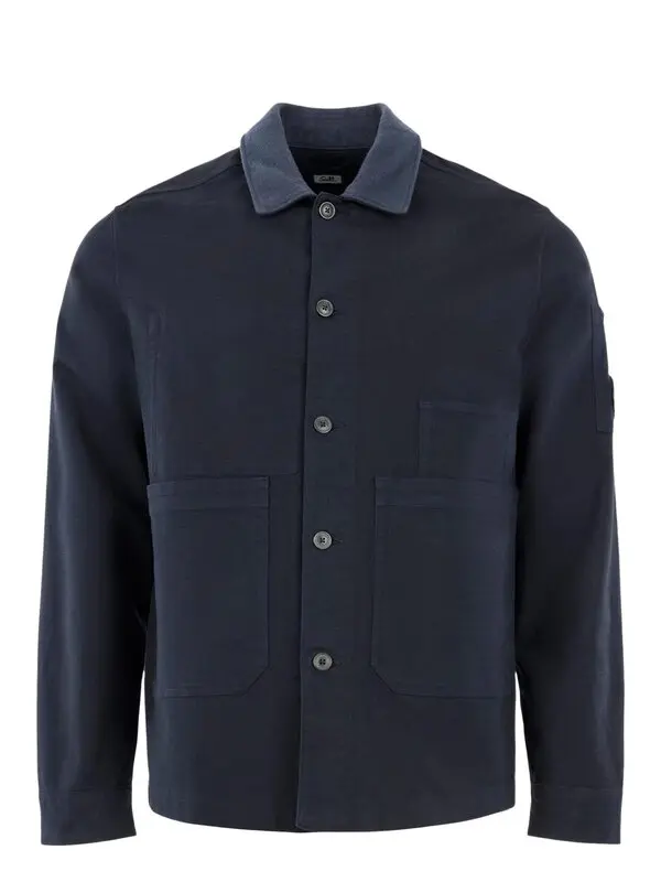 C.P. COMPANY Color-blocked Collar Workwear Jacket - Black
