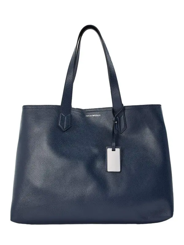 Emporio Armani Leather Tote Bag - Black