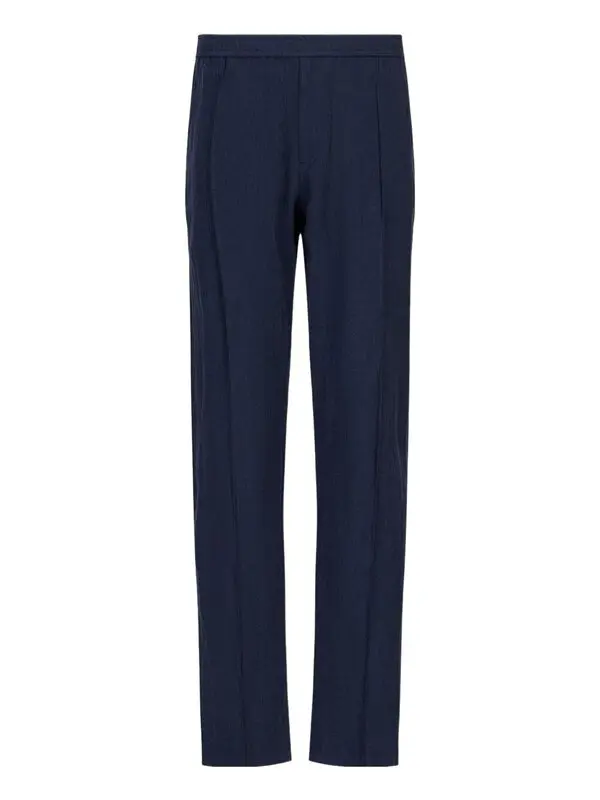 Emporio Armani High-waisted Straight-leg Trousers - Black