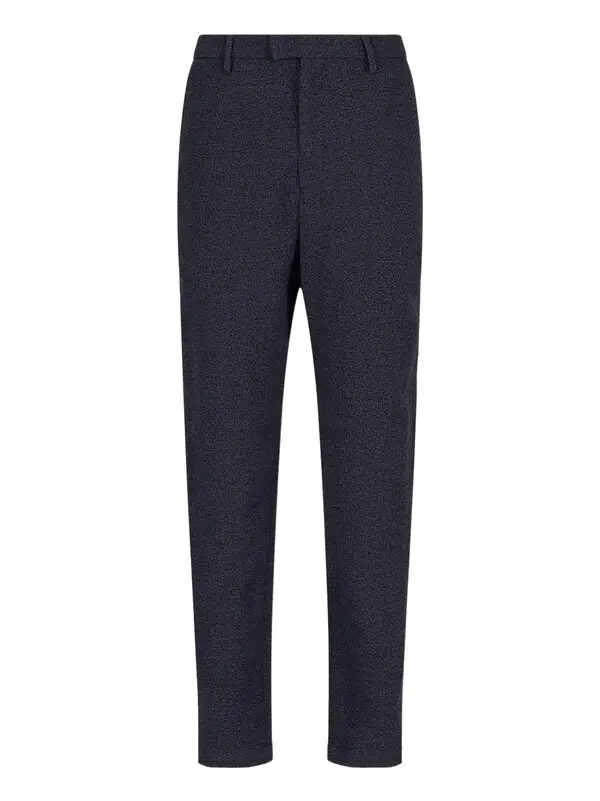 Emporio Armani Textured Cropped Trousers - Black
