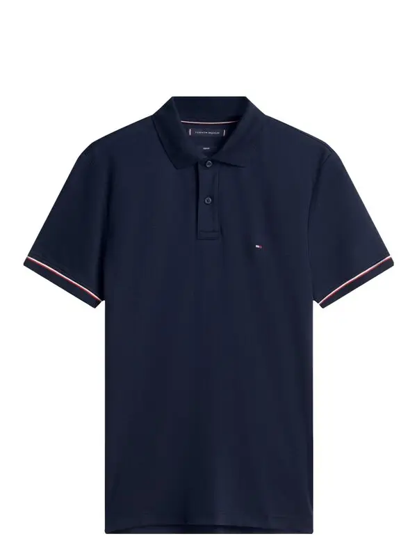 Tommy Hilfiger Logo Short Sleeve Polo Shirt - Black