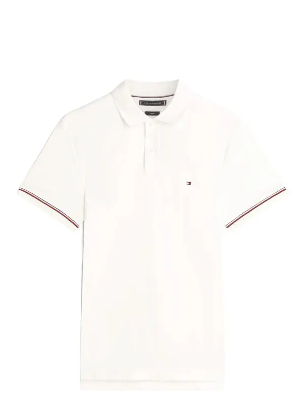 Tommy Hilfiger Logo Short Sleeve Polo Shirt - White