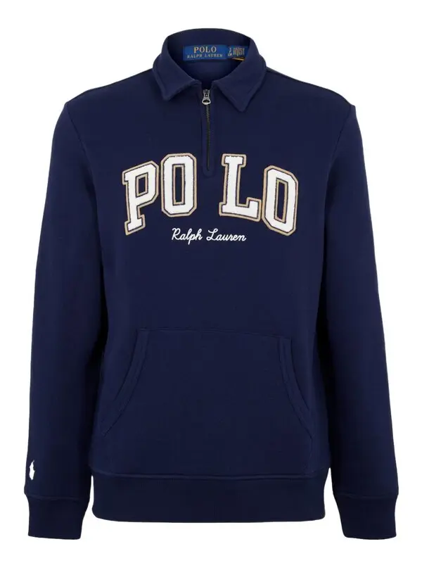 Polo Ralph Lauren Quarter-zip Fleece With Embroidered Logo - Black