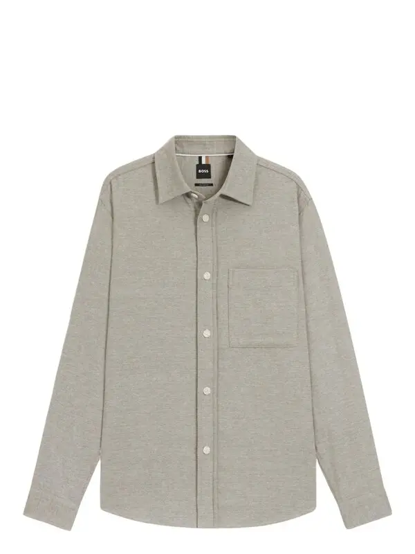 Hugo Boss Knit Long-sleeve Shirt - Gray