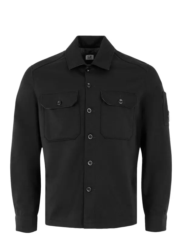 C.P. COMPANY Solid Color Overshirt - Black