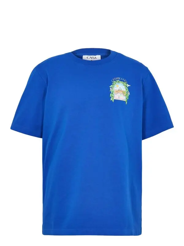 Casablanca Graphic Cotton L'arche Tennis Club T-shirt - Cobalt Blue