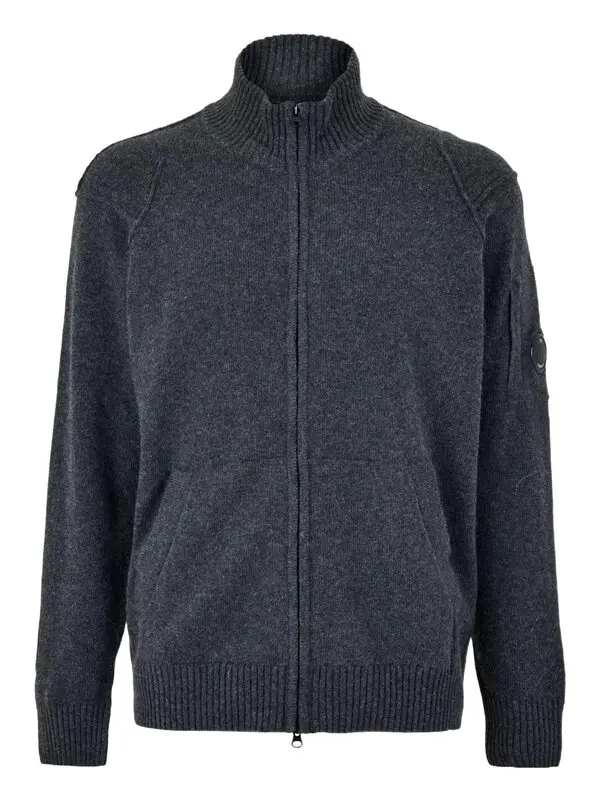 C.P. COMPANY Zip Up Technical Cardigan - Black