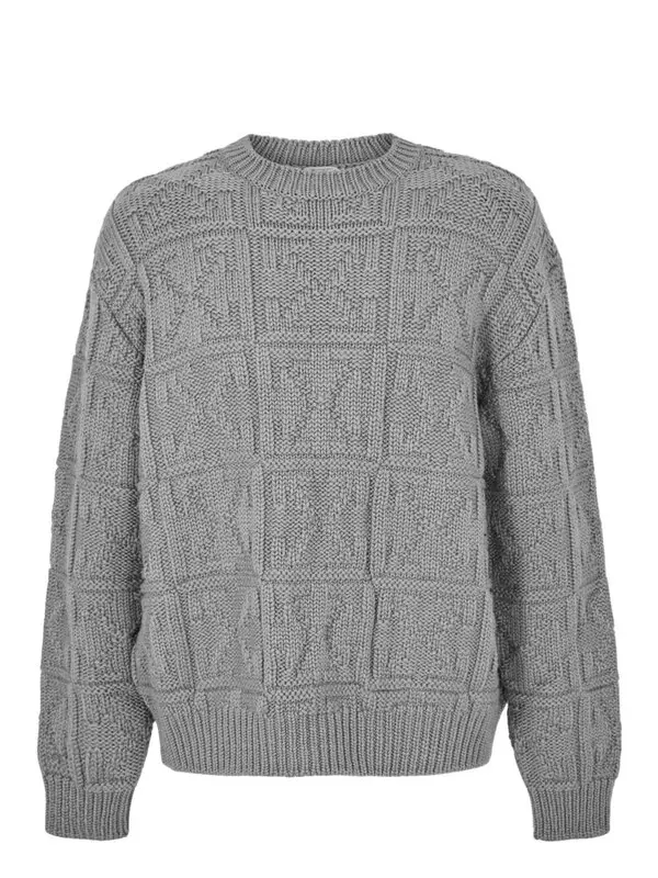 Off-White Off 3d Stitch Crew" Sweater - Gray